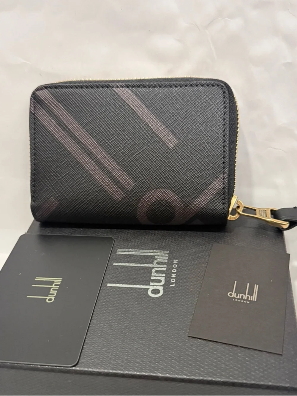 Dunhill | Bags | Nwt Dunhill Logo Leather Zipper Card Wallet | Poshmark